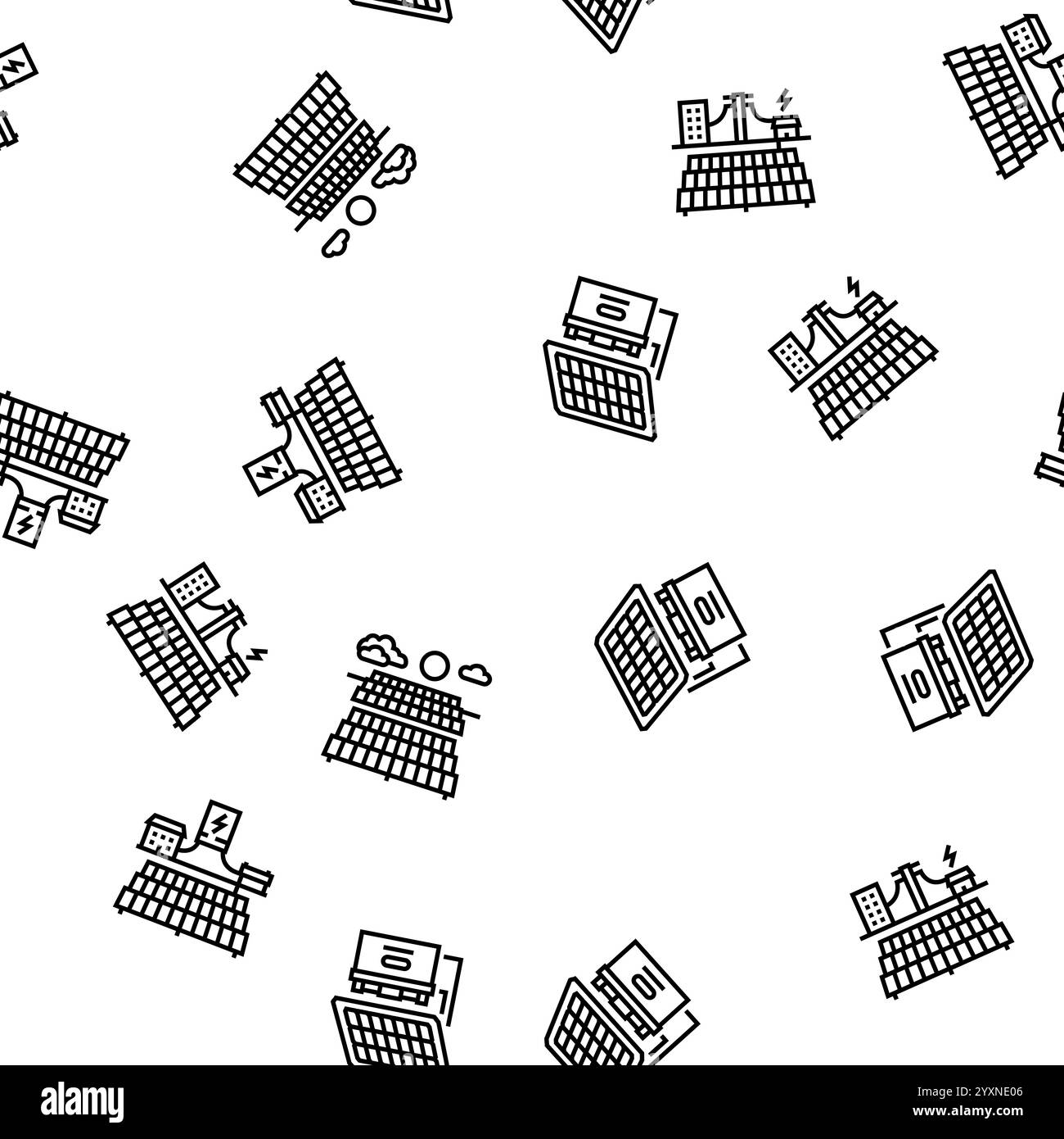 solar panels energy sun seamless pattern vector Stock Vector Image ...