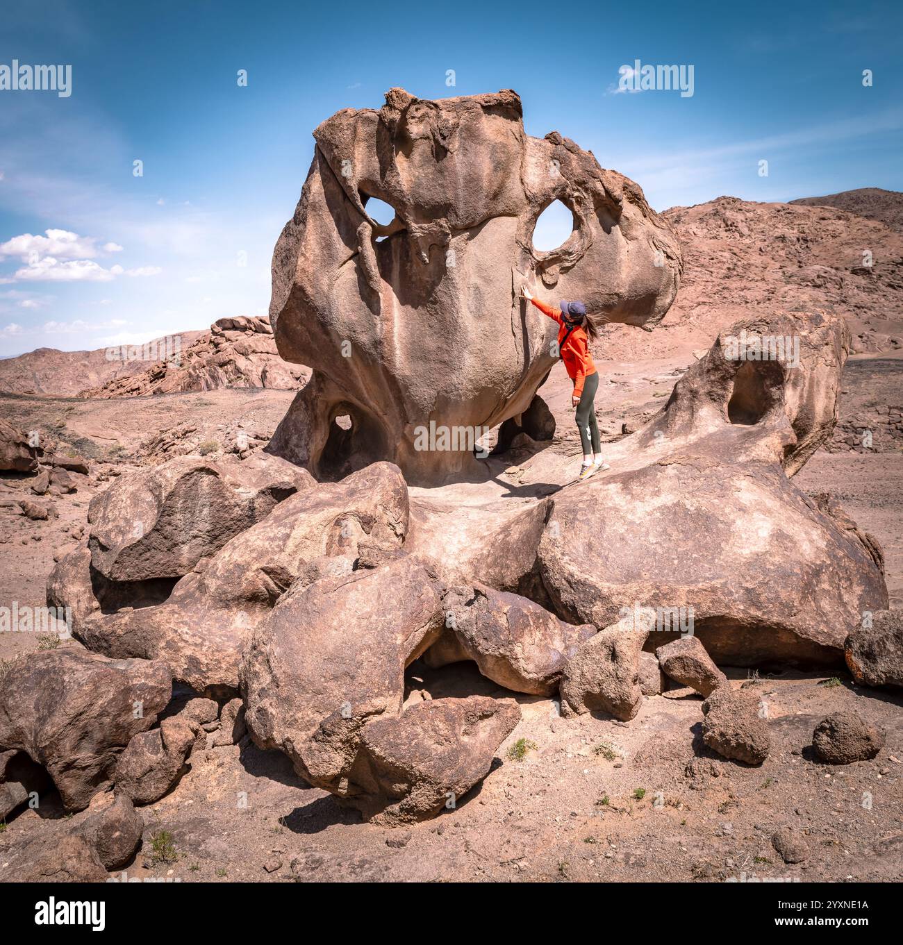 Rock formation face, Gobi-Altai province8 Mongolia Stock Photo - Alamy