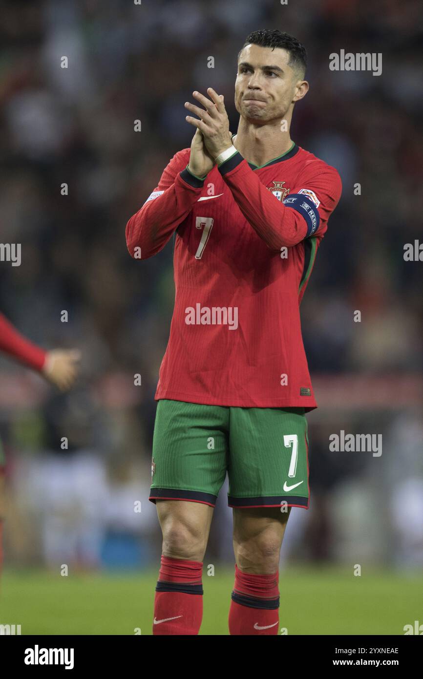 Football match, captain Cristiano RONALDO CR7 Portugal claps his hands ...