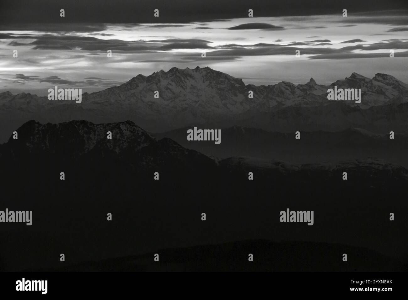 View of Mount Cortafon and Mount Rosa from Mount Bragagnino, Val ...