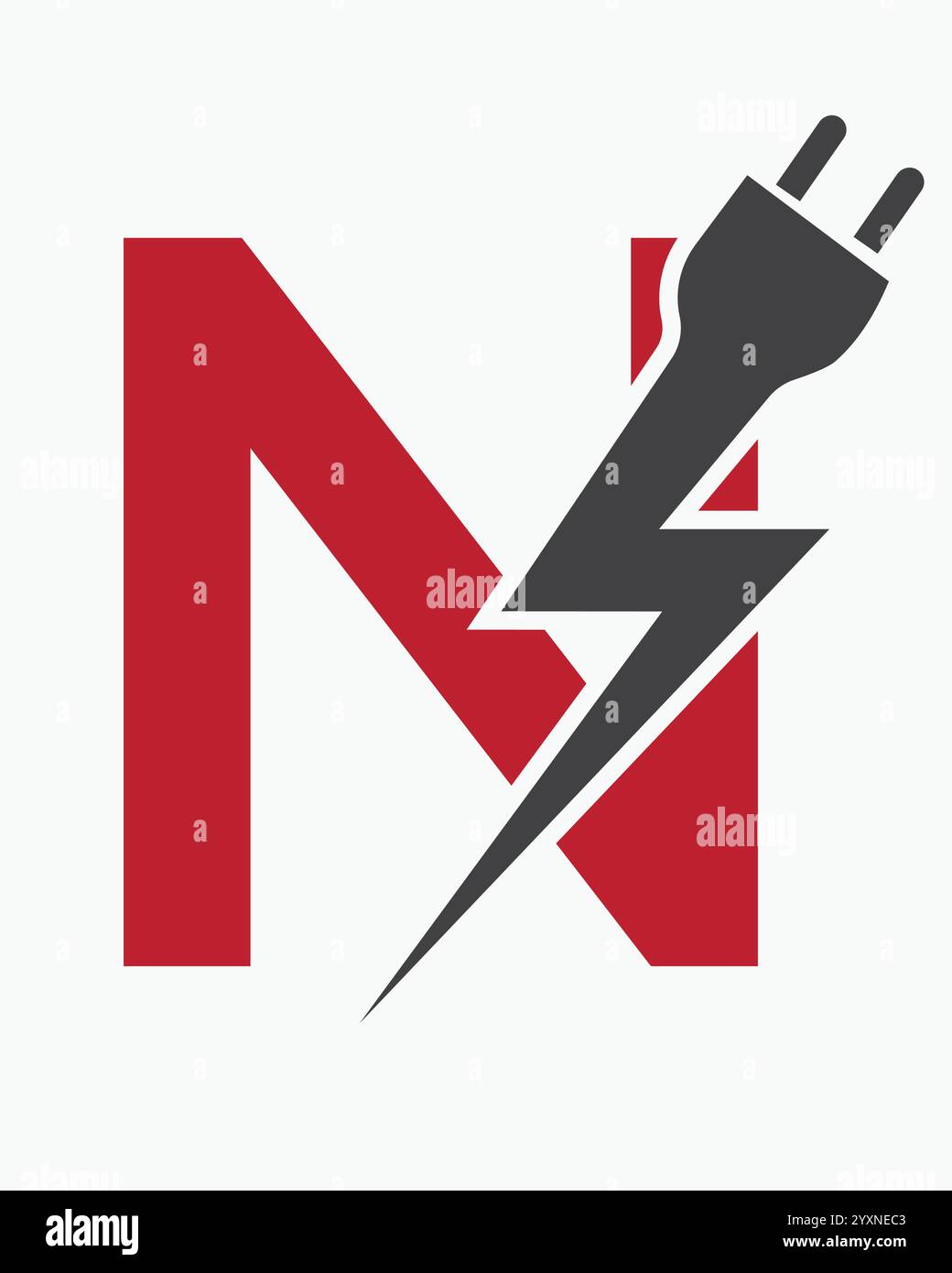 Initial Letter N Electric Logo Concept With Power and Electric Plug ...