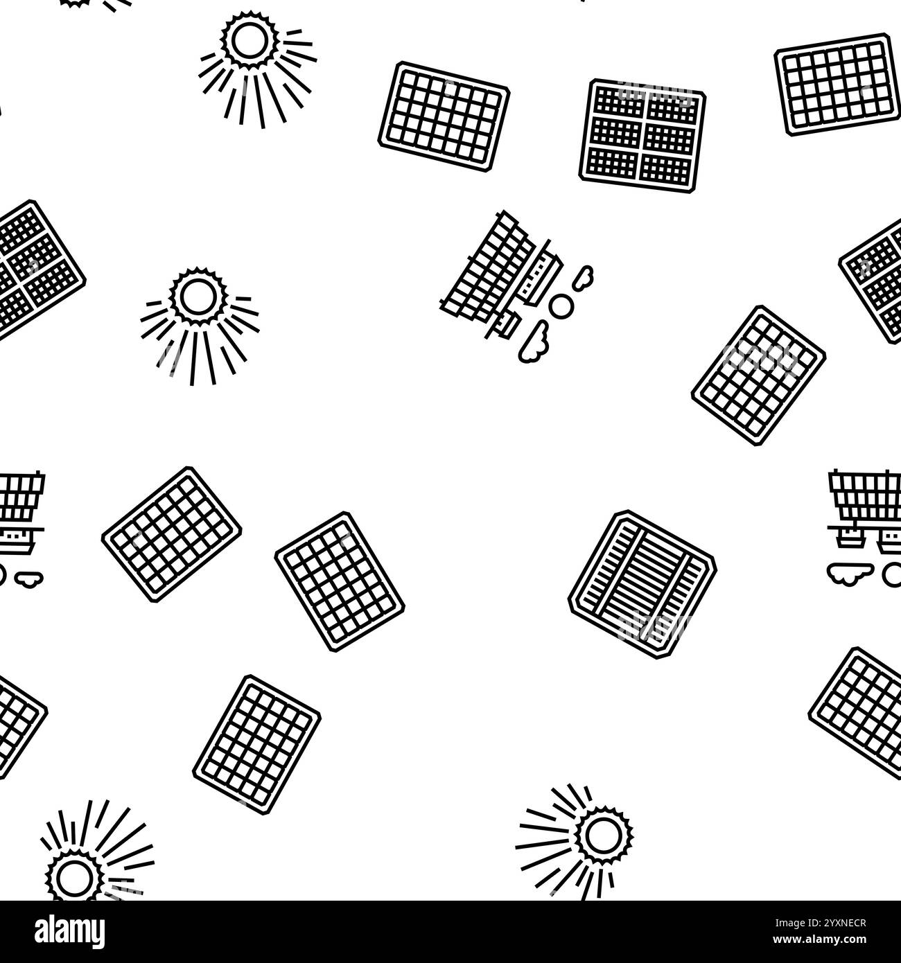 solar panels energy sun seamless pattern vector Stock Vector Image ...