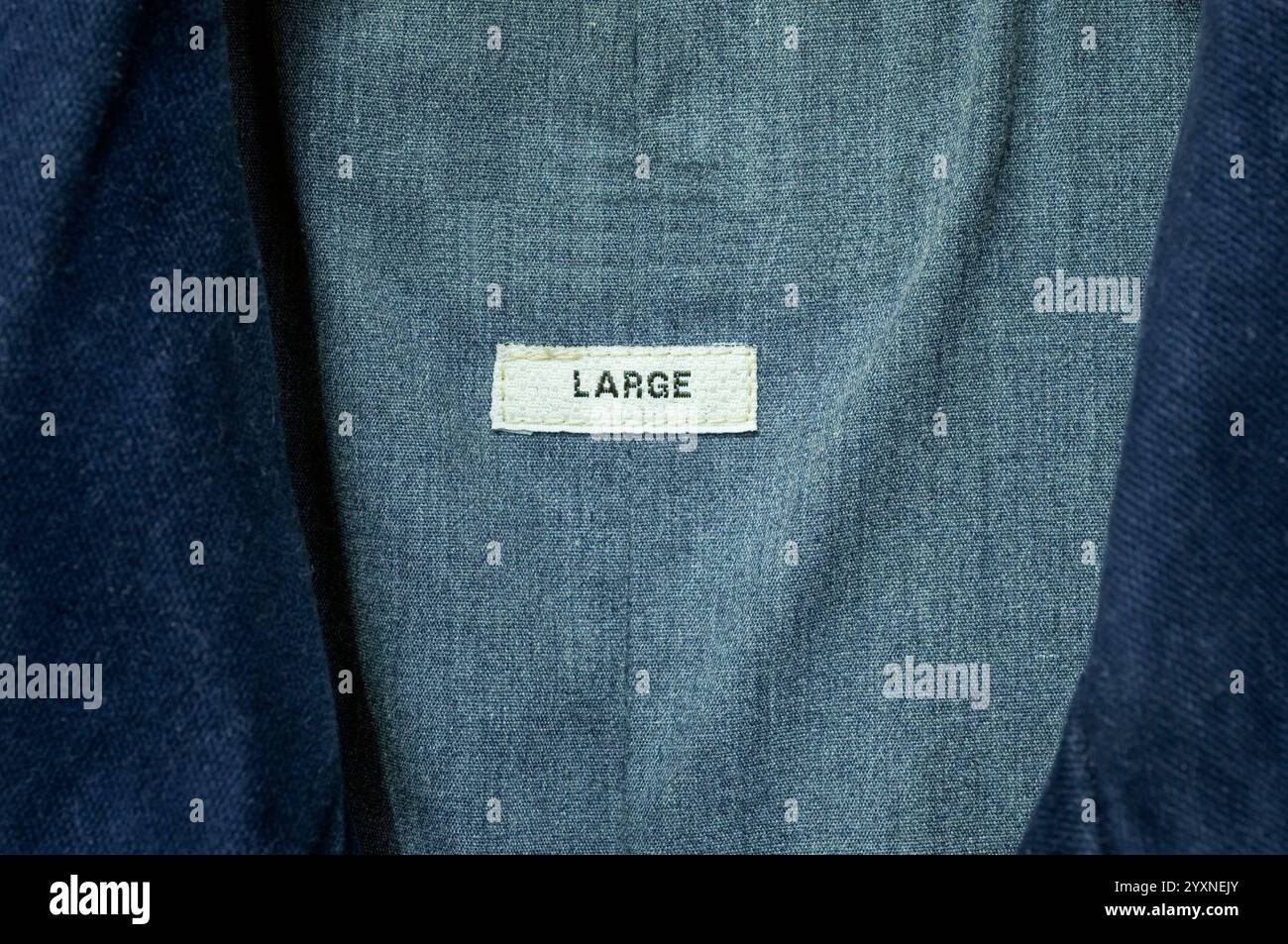 Label with Large Size inside a Casual Coat Stock Photo - Alamy