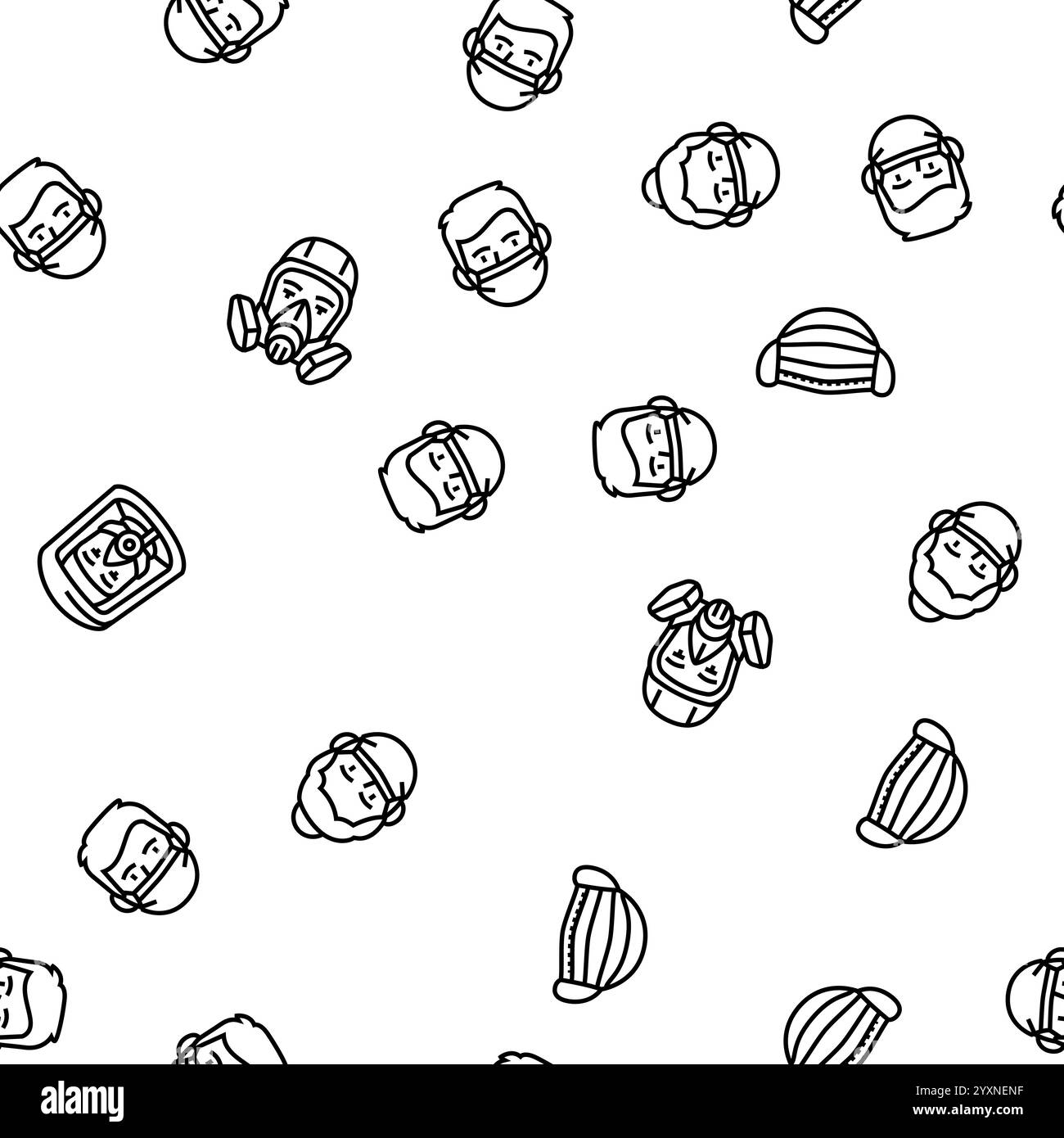 mask virus face safety seamless pattern vector Stock Vector Image & Art ...