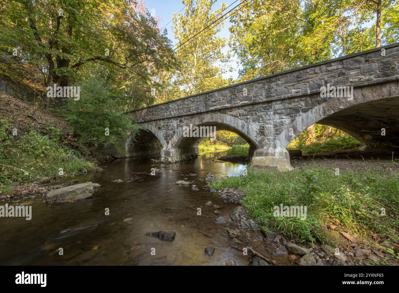 Stone Bridge over the Paunnacussing Creek in Carversville, Bucks County ...