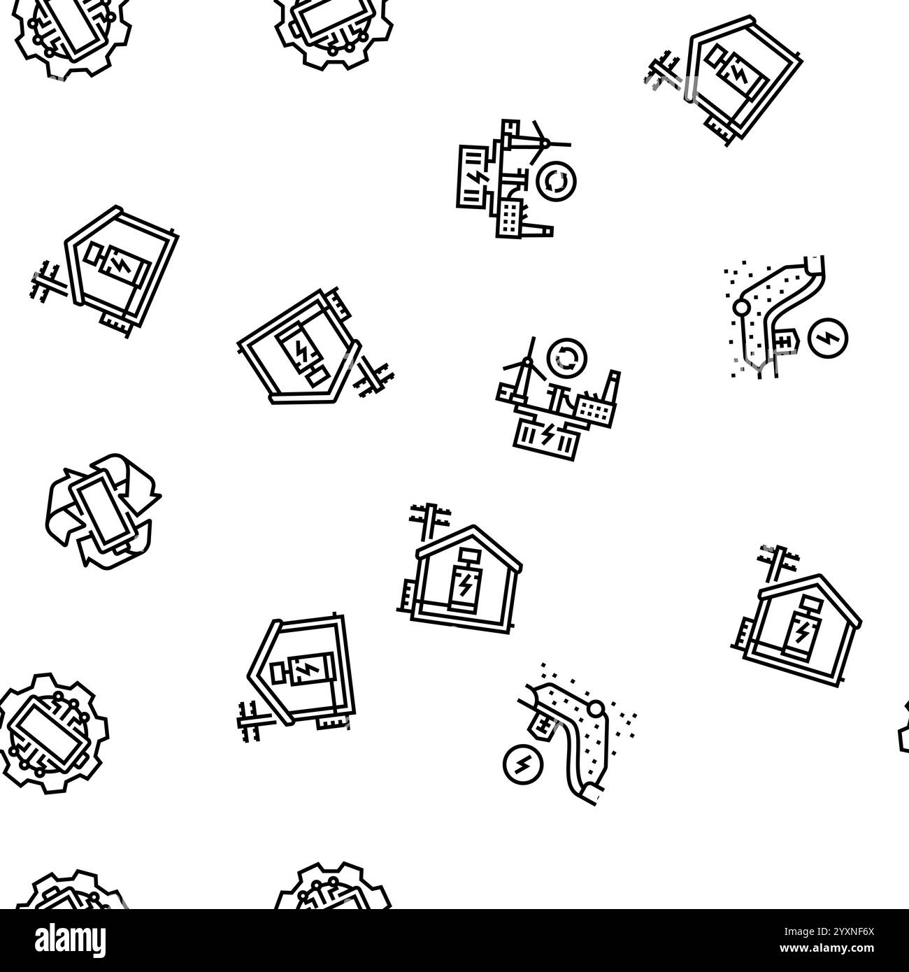 energy storage power system seamless pattern vector Stock Vector Image & Art - Alamy