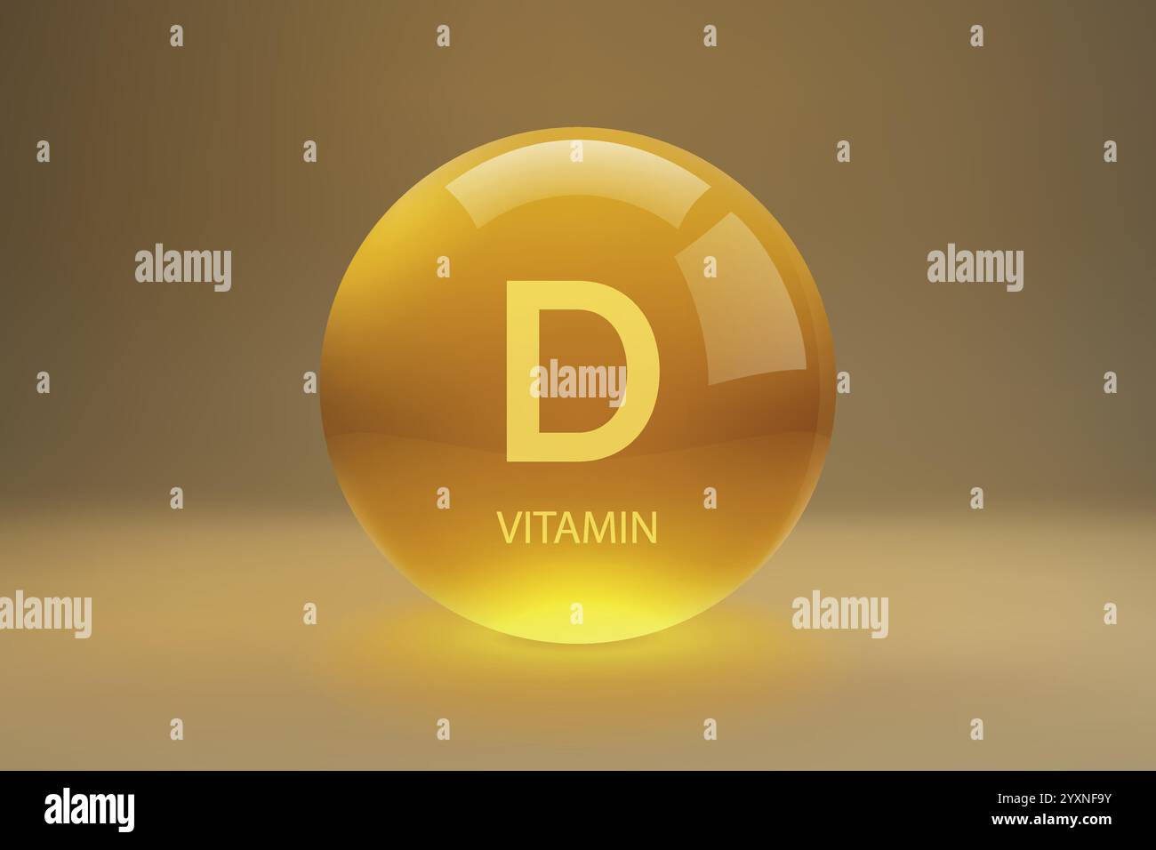 A golden glossy sphere representing Vitamin D, commonly known as ...