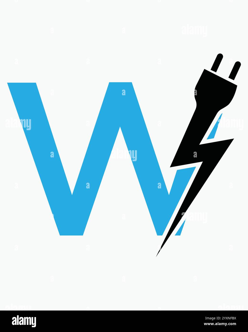 Initial Letter W Electric Logo Concept With Power and Electric Plug ...