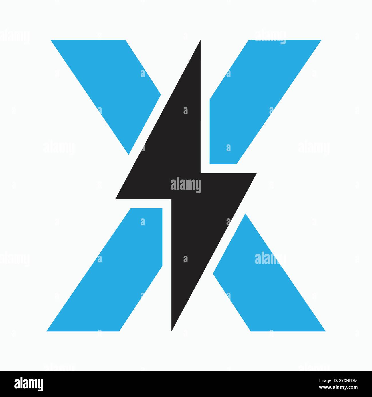 Initial Letter X With Thunder Bolt Symbol. Power Icon Electric Symbol ...