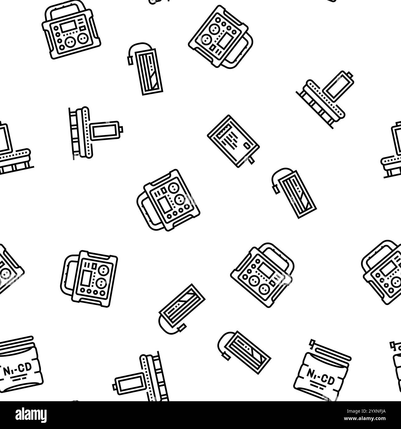 battery technology power electric seamless pattern vector Stock Vector ...