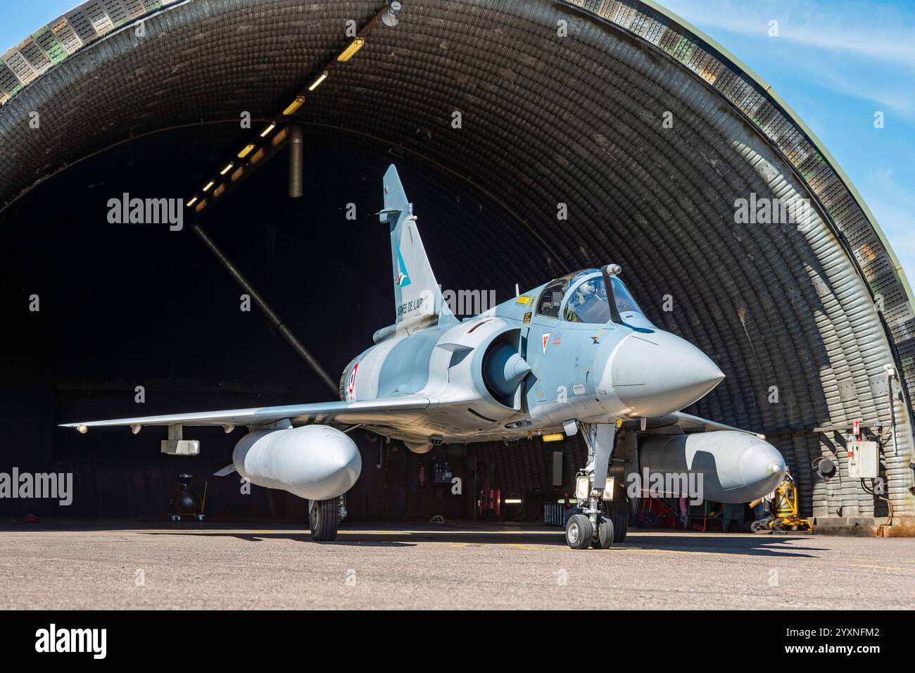 French Air Force Mirage 2000-5F in front of a shelter at Luxeuil-Saint ...