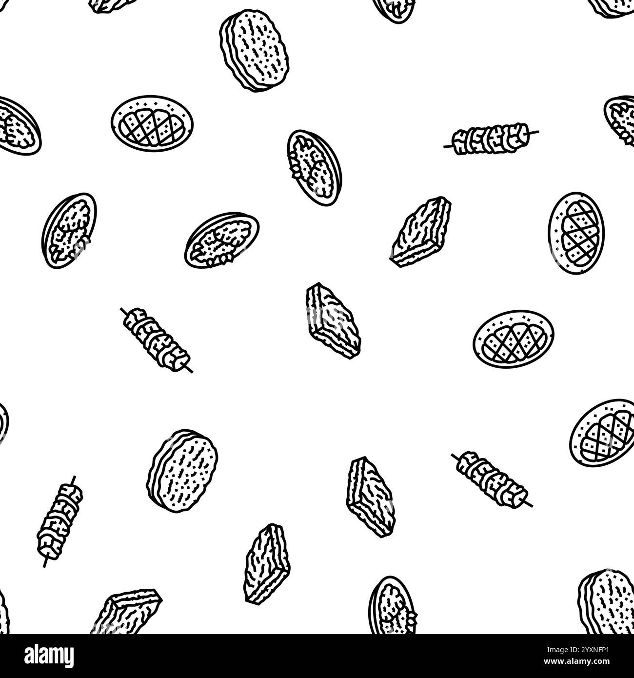 turkish cuisine food meal seamless pattern vector Stock Vector Image ...