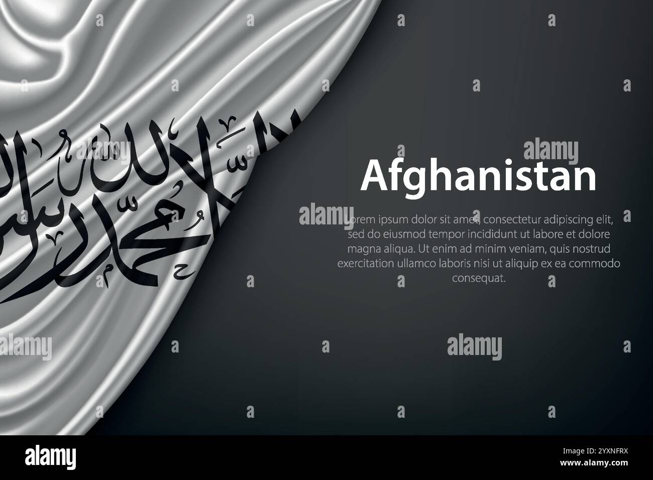 Realistic depiction of the Afghanistan flag with flowing texture on a ...