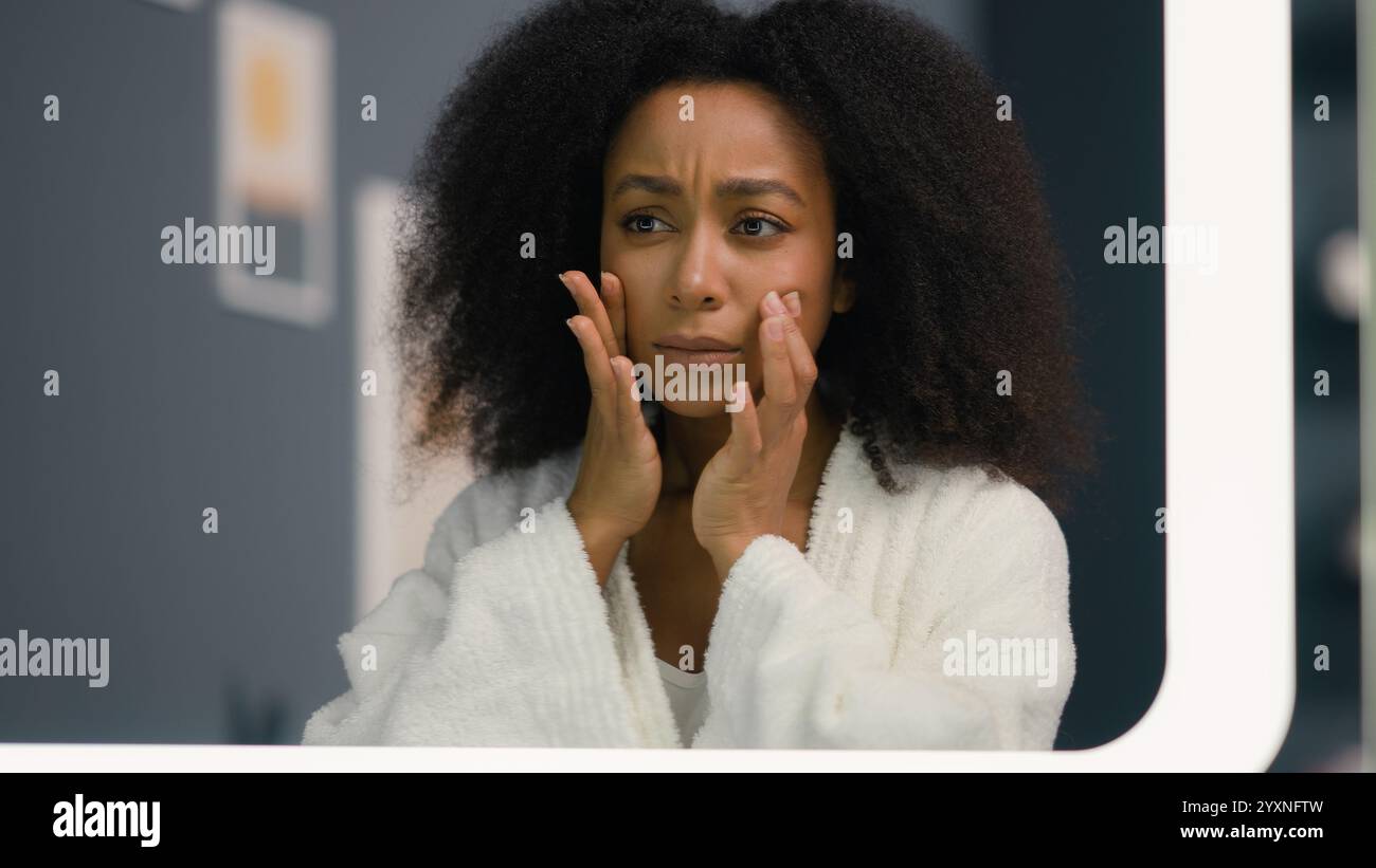 Girl looking at pimple face hi-res stock photography and images - Alamy