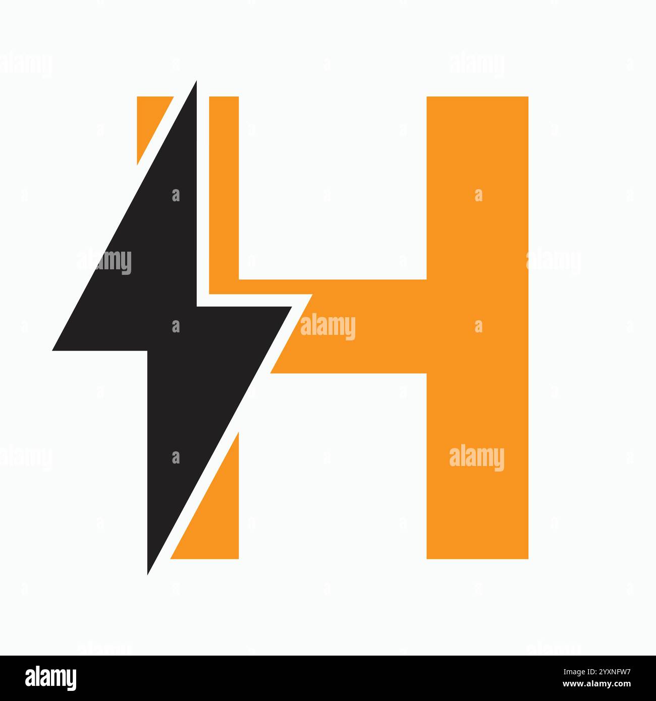 Initial Letter H With Thunder Bolt Symbol. Power Icon Electric Symbol ...