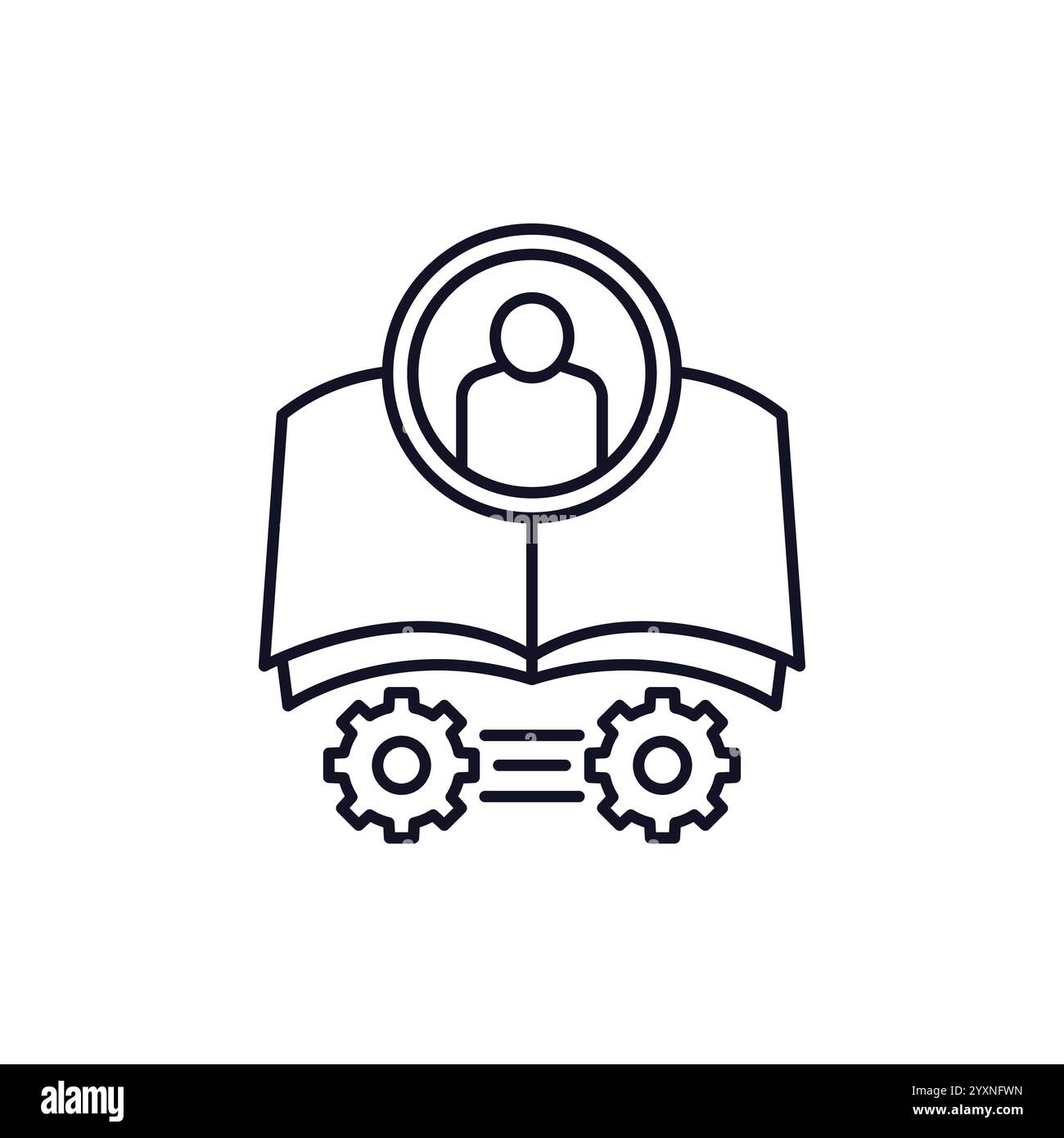 Knowledge management line icon on white Stock Vector Image & Art - Alamy