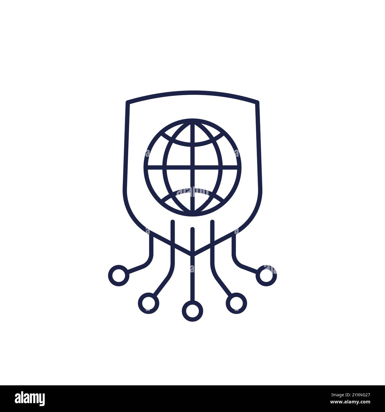Secure Network Icon Online Security Line Vector Stock Vector Image And Art Alamy