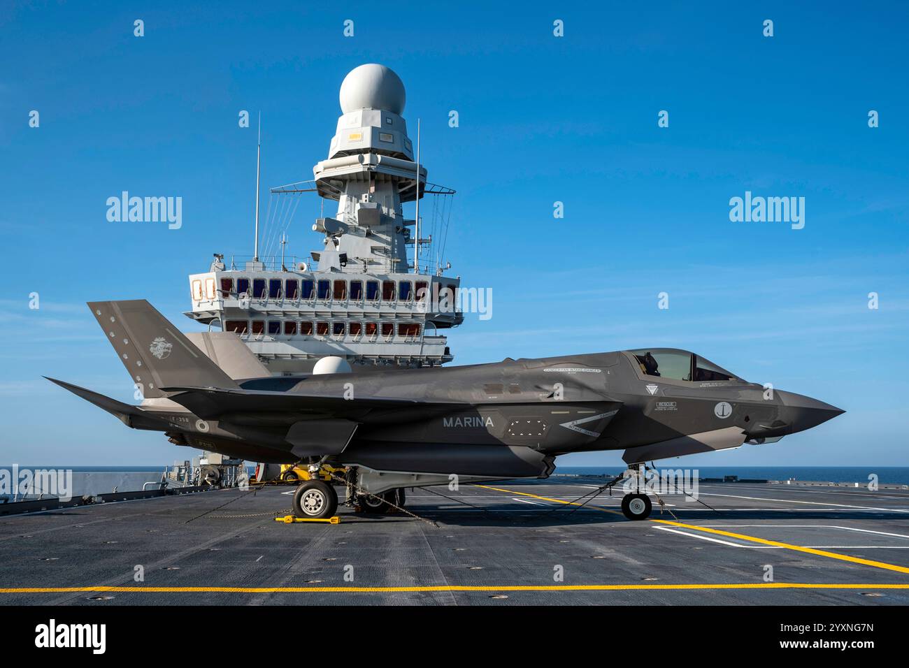 Italian Navy F-35B on the flight deck of the ITS Cavour aircraft ...