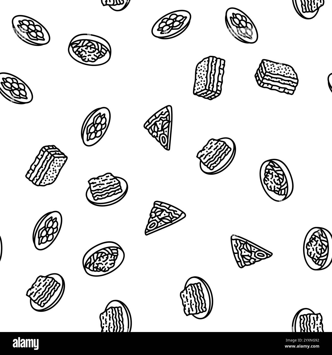 italian cuisine food pasta seamless pattern vector Stock Vector Image ...