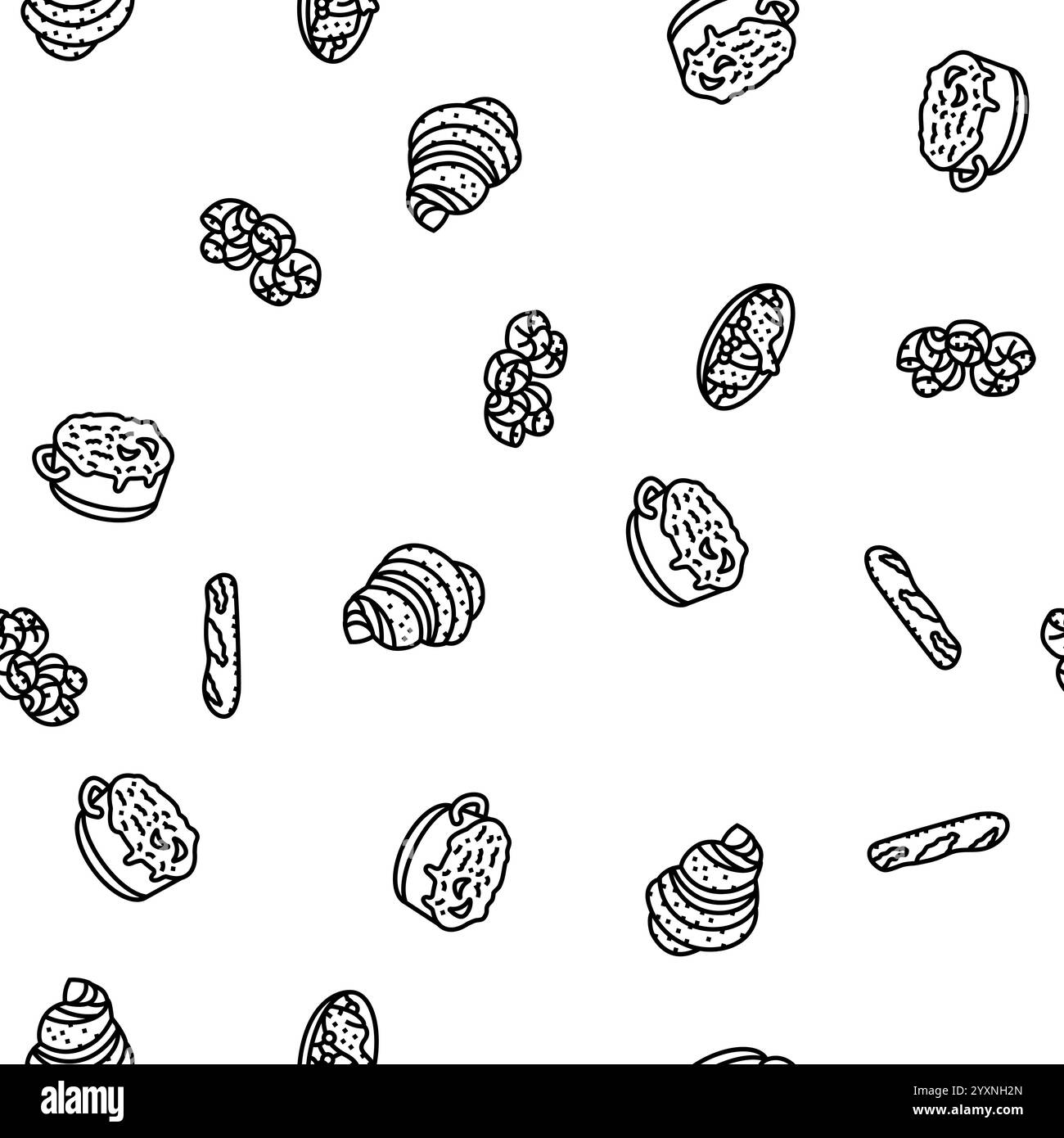 french cuisine food meal seamless pattern vector Stock Vector Image ...