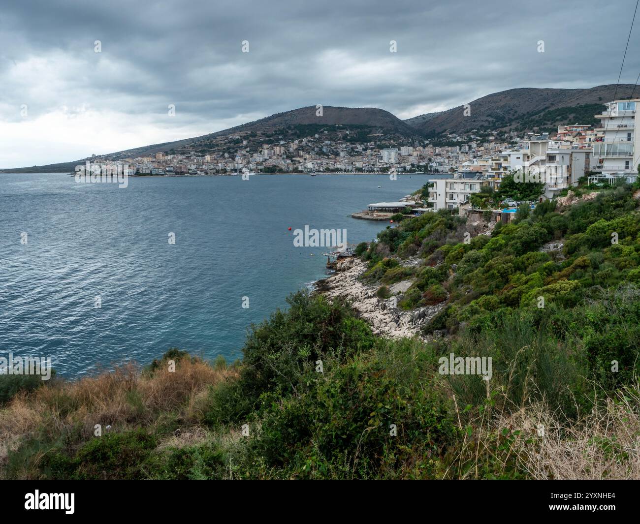 View of Saranda - a city located on the Albanian Coast Stock Photo - Alamy