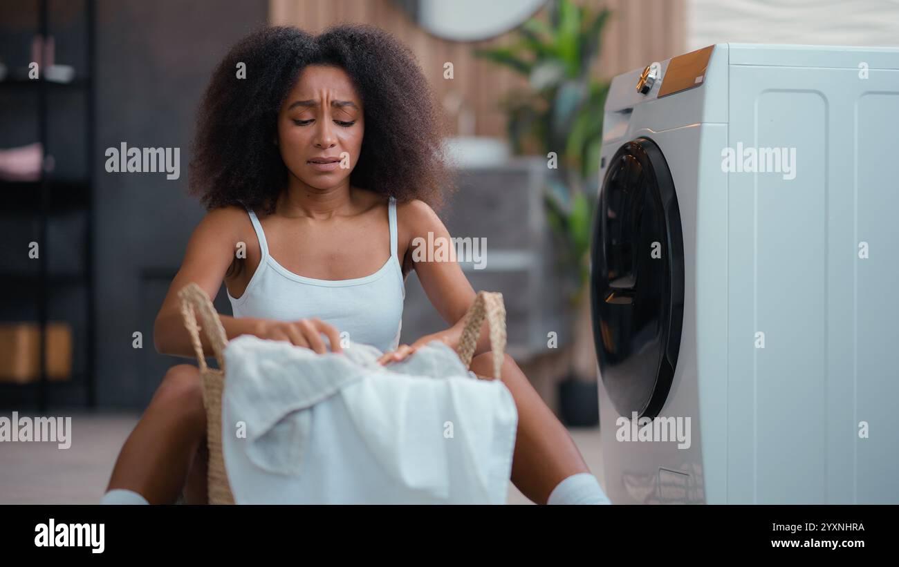 Angry sad woman upset irritated tired annoyed frustrated African ...