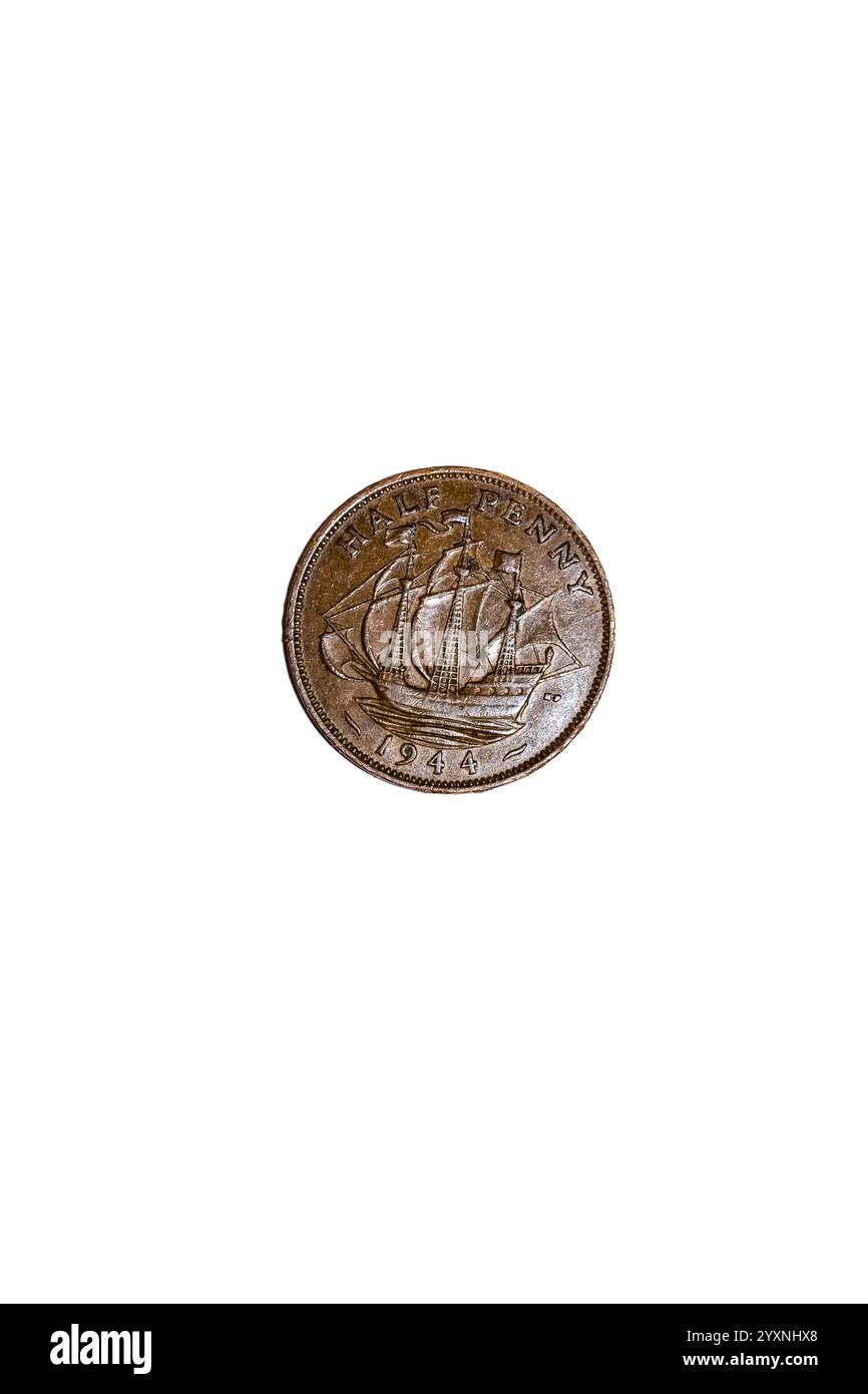 Reverse side of 1944 Half Penny Stock Photo - Alamy