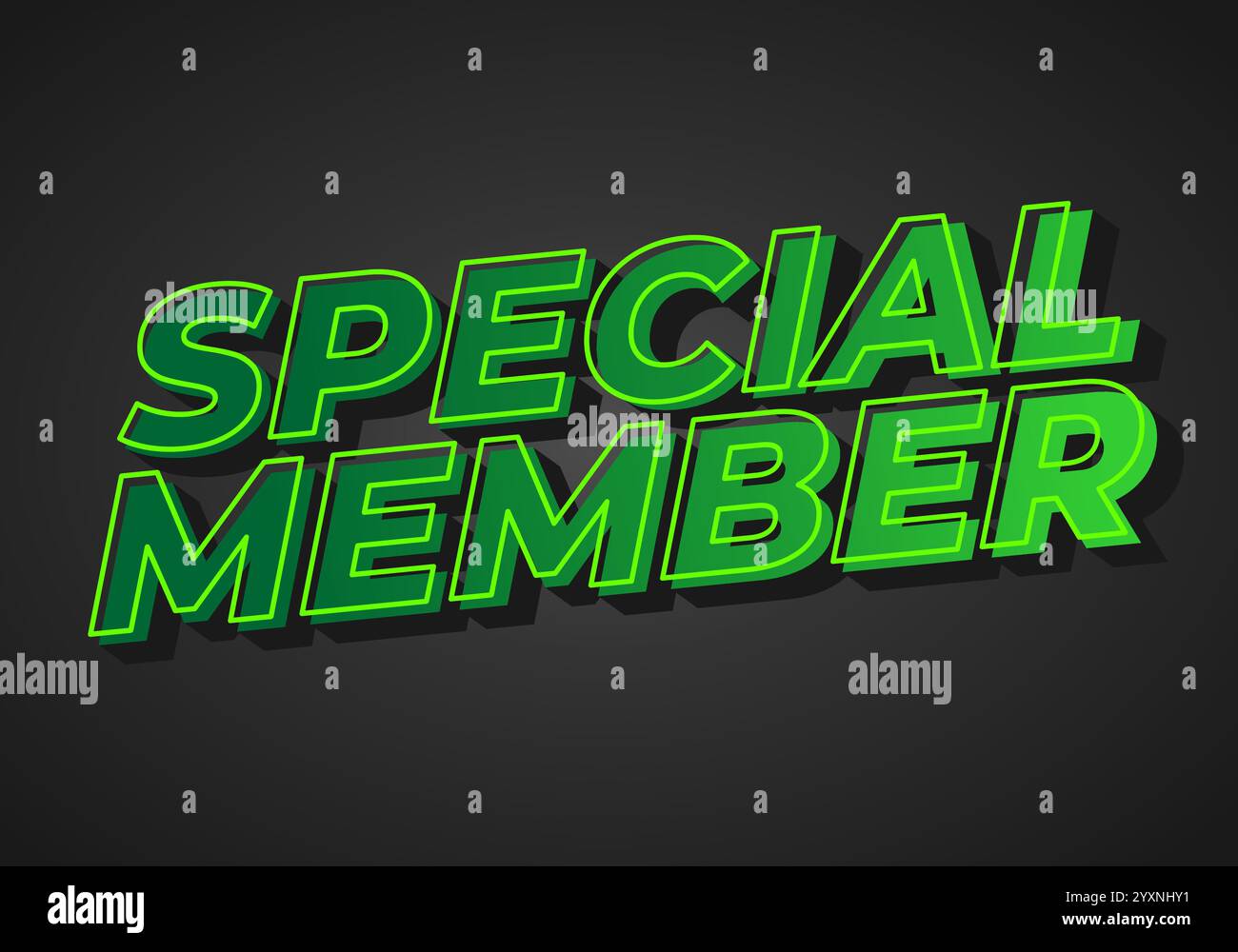 Special member. Text effect design in modern colors with 3D effect look ...