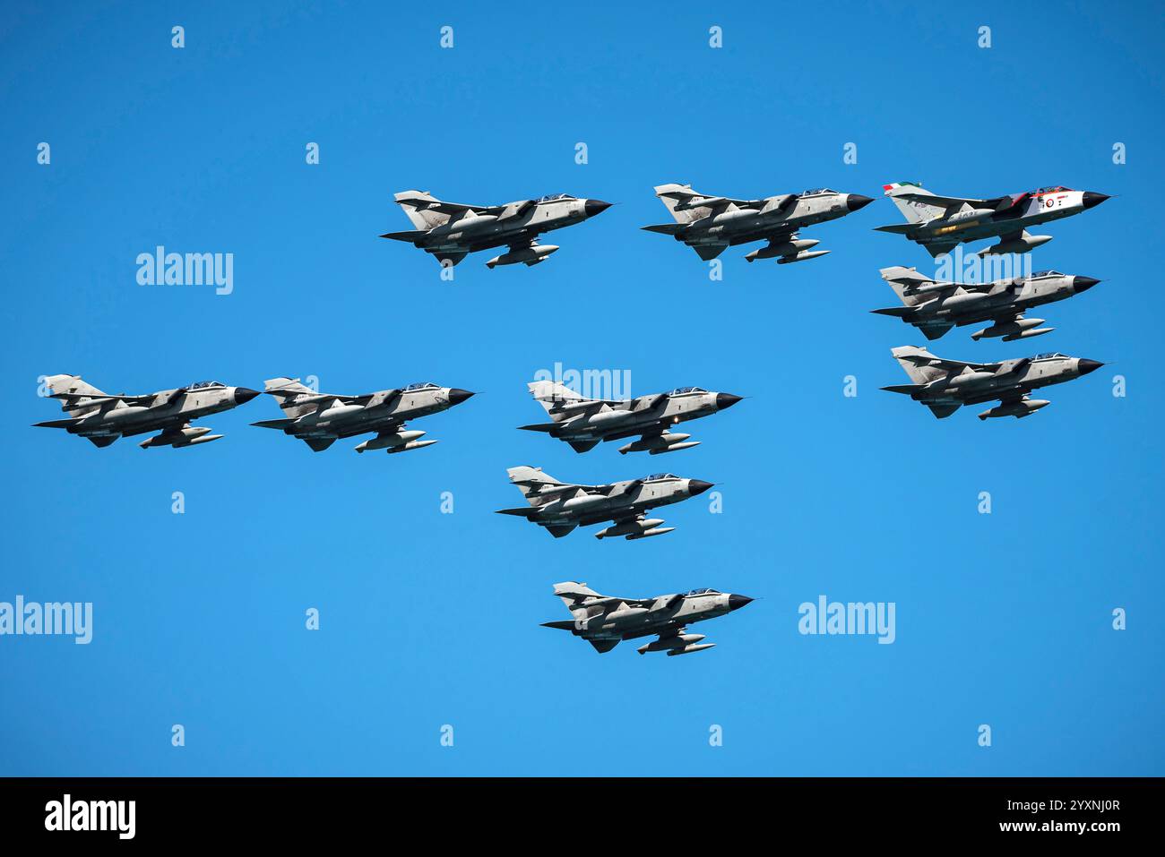 A formation of Italian Air Force Tornado IDS and ECR aircraft Stock ...