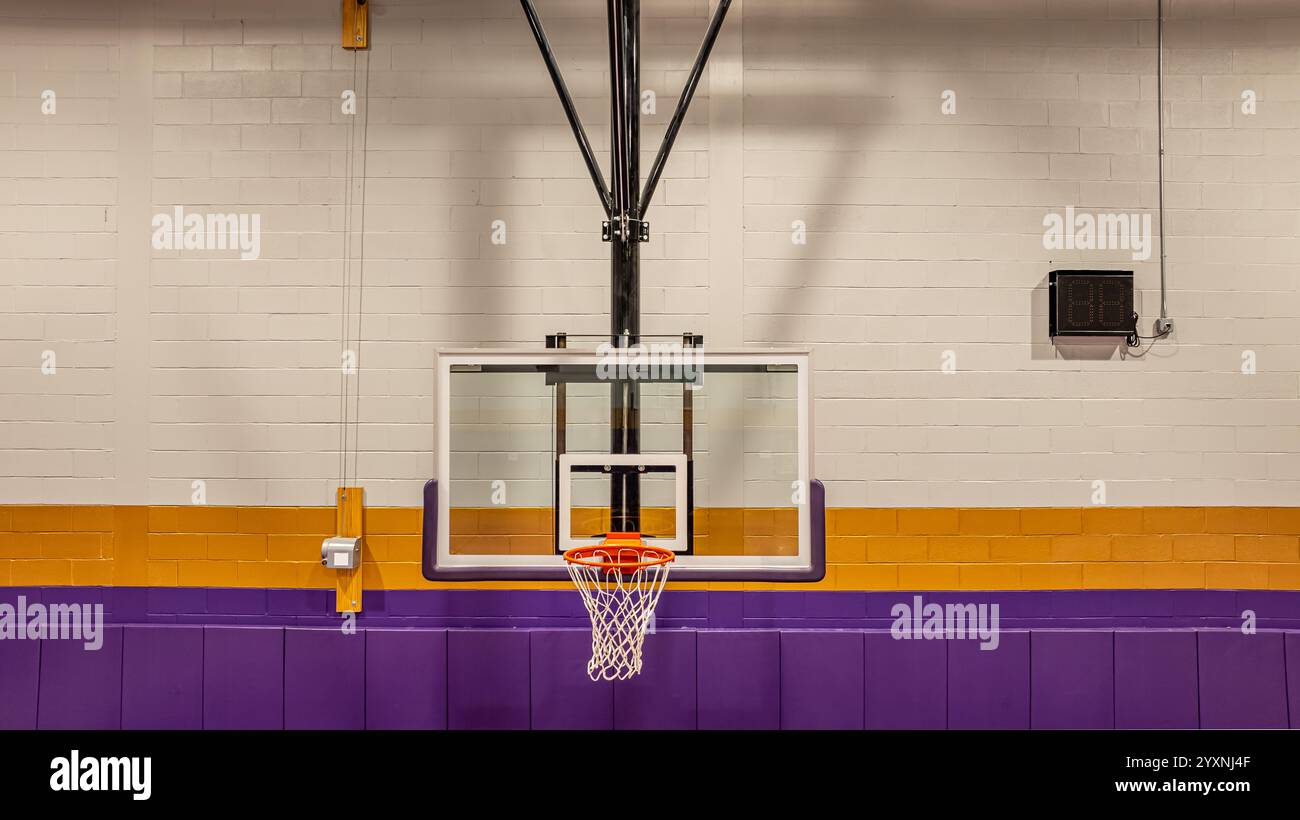 New ceiling mounted basketball hoop with clear glass, acrylic backboard ...