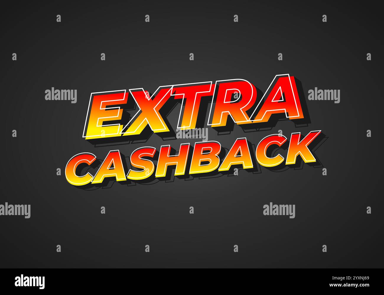 Extra cash back. text effect design with extra bold font for social ...