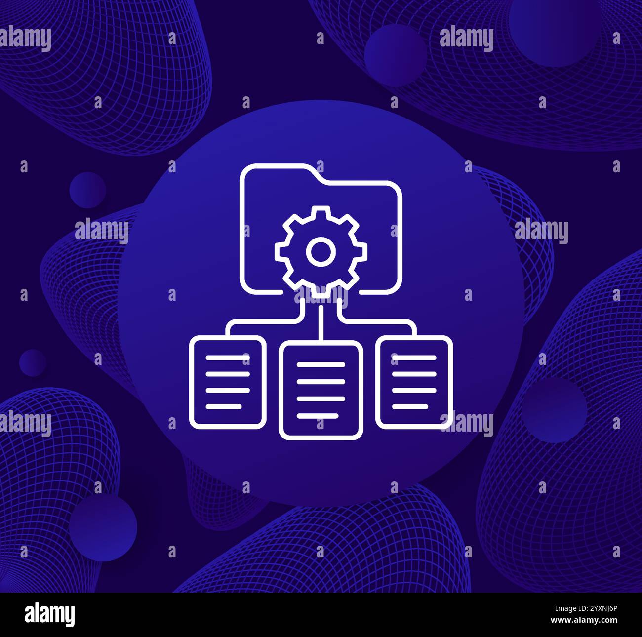 data management icon, manage documents line vector Stock Vector Image ...