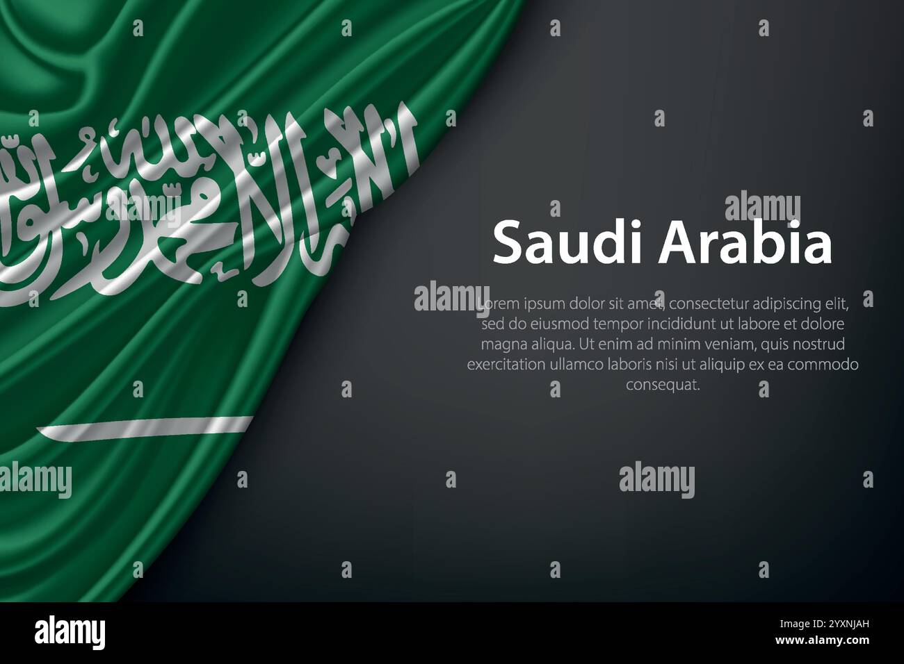 Realistic depiction of the Saudi Arabia flag with flowing texture on a ...