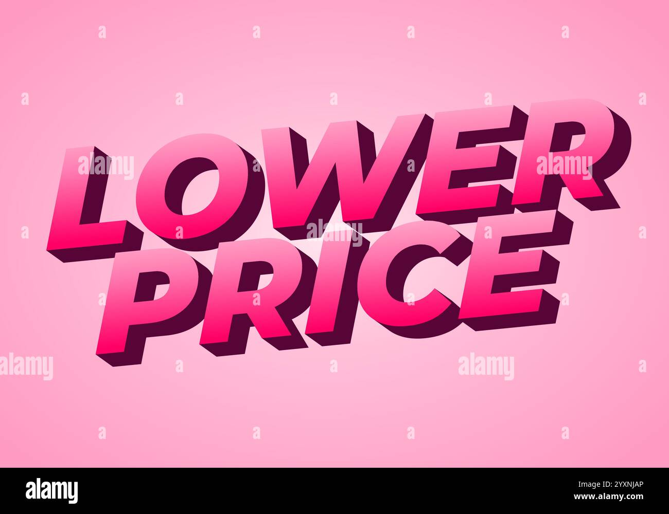 Lower price. Text effect design with modern colors and 3D font look ...