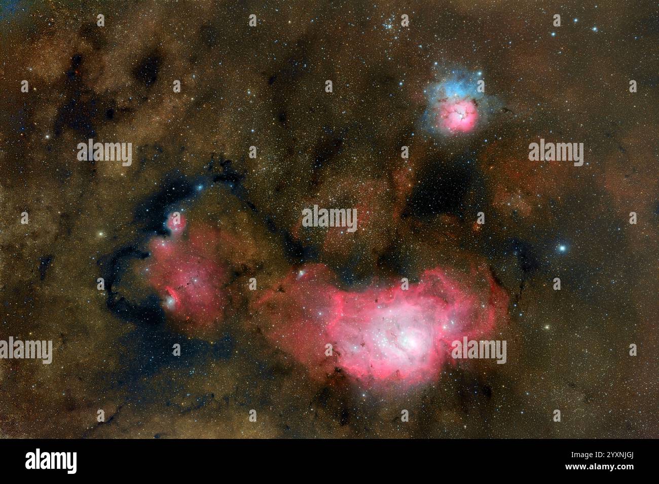 Messier 8, Messier 20 and NGC 6559, part of the Sagittarius Triplet ...