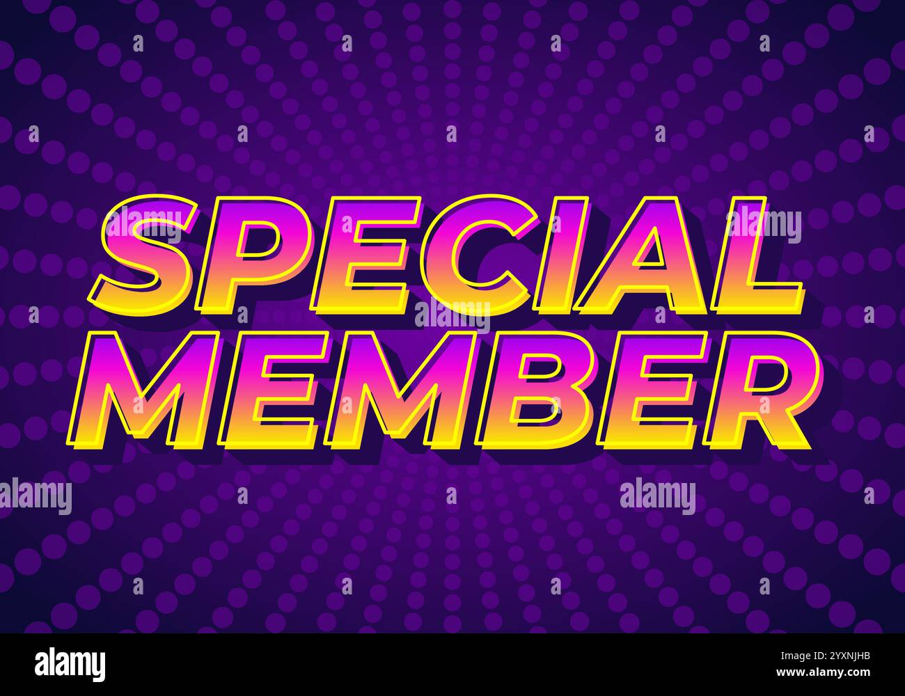 Special member. Text effect design in modern colors with 3D effect look ...