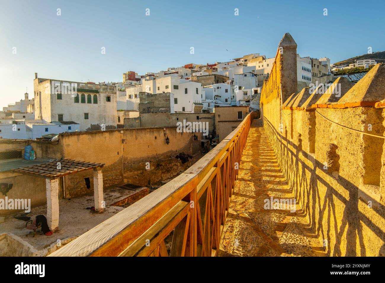 View of Tannery and historic city wall of Tetouan in Morocco, North ...