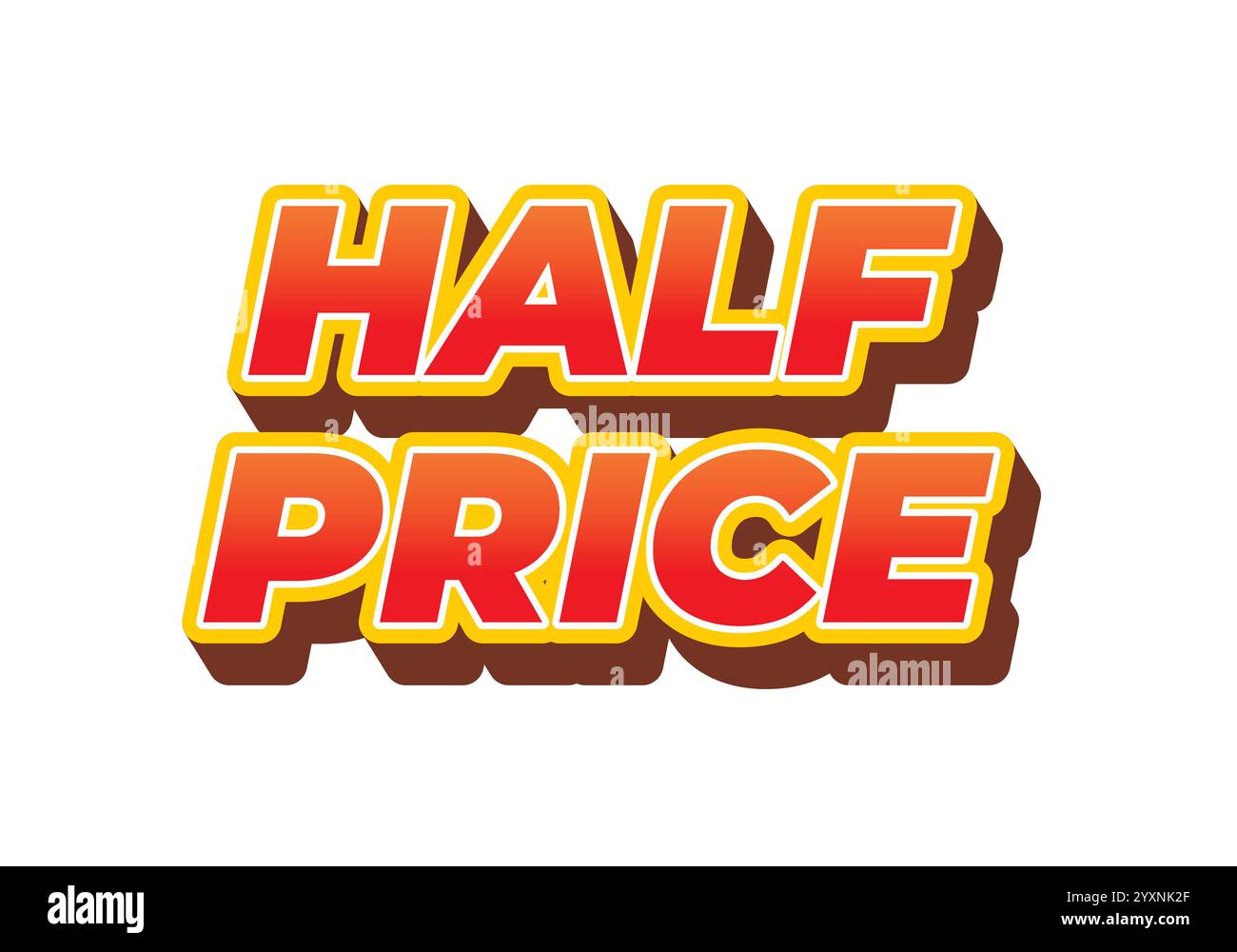 Half price. Text effect design in eye catching colors with three ...