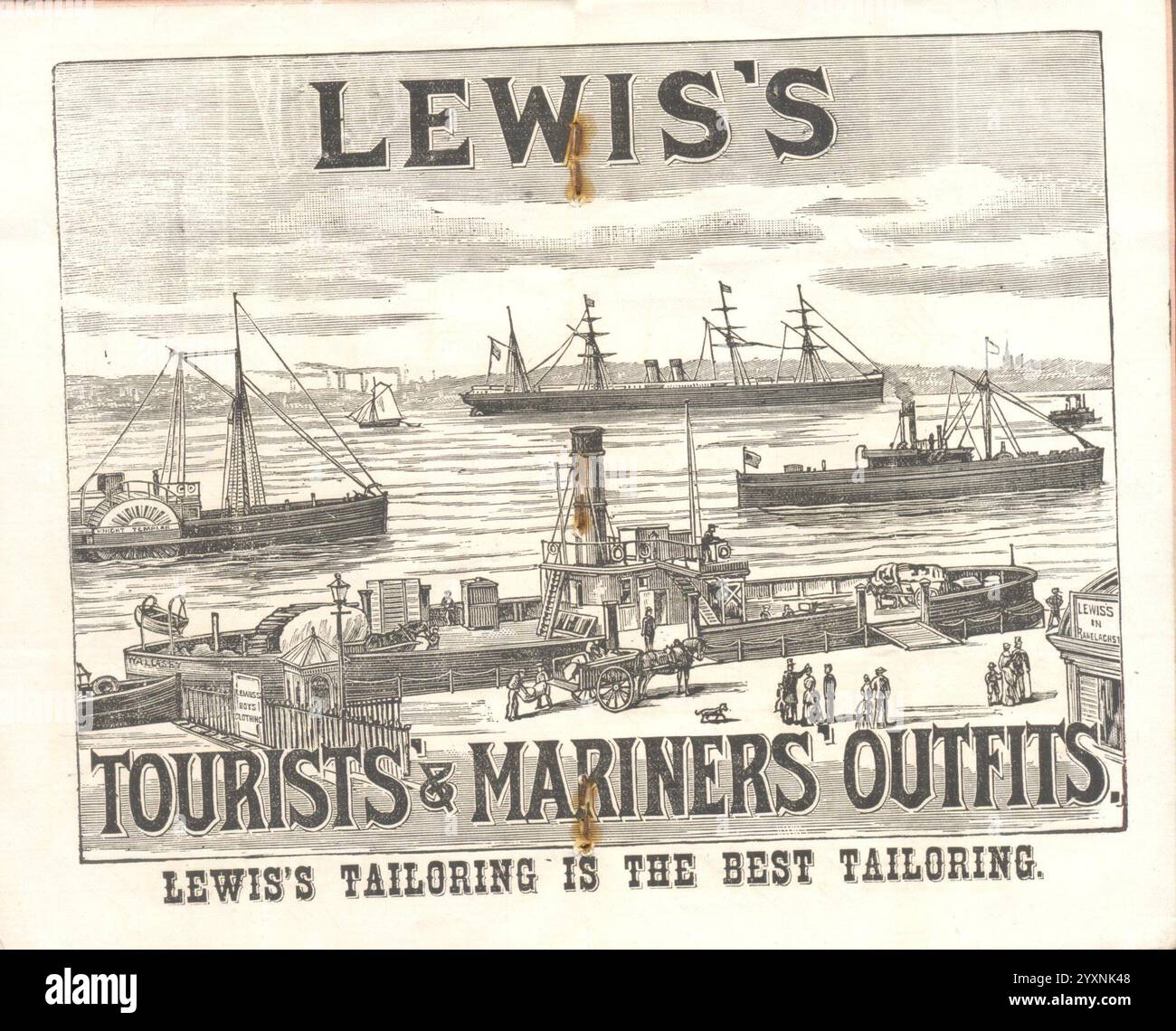 Central page advertisement for Lewis's Tourists & Mariners Outfits in ...