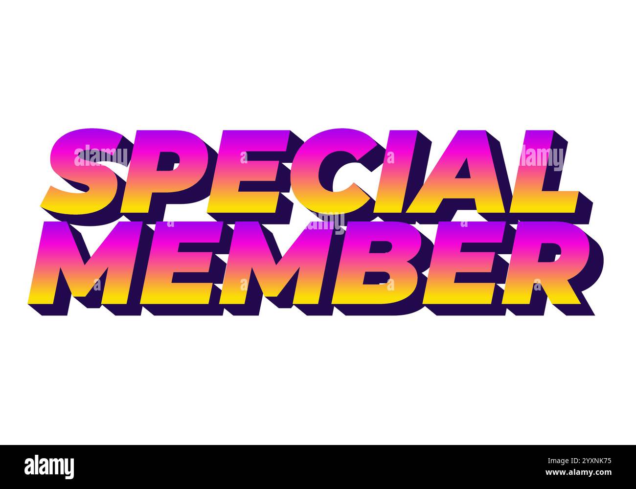 Special member. Text effect design in modern colors with 3D effect look ...