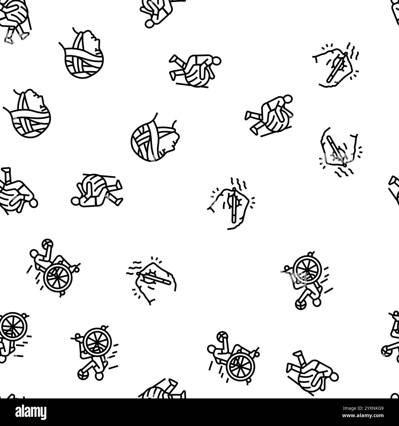 occupational therapist health seamless pattern vector Stock Vector ...