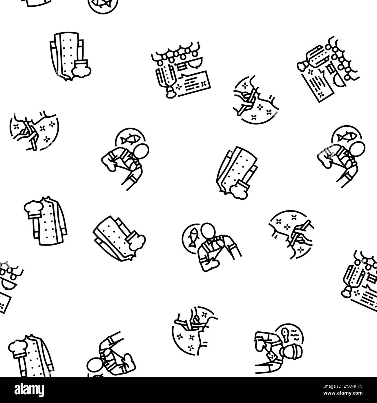 restaurant chef cooking food seamless pattern vector Stock Vector Image ...