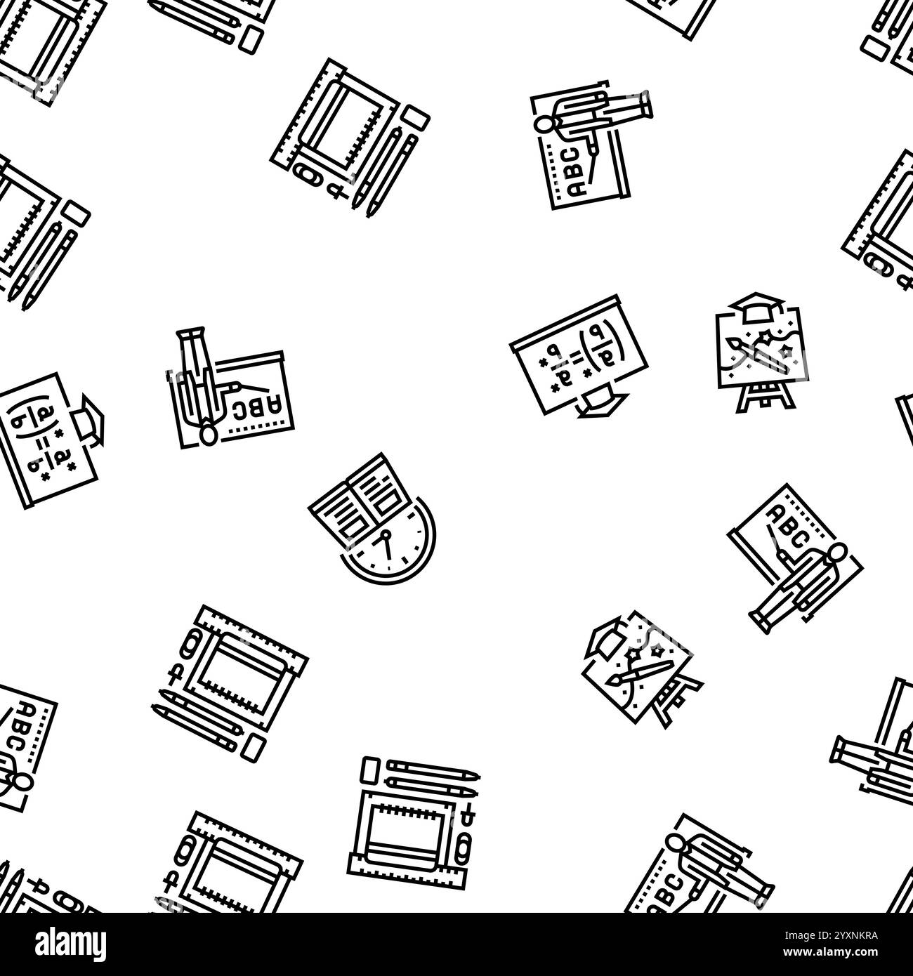 primary school teacher education seamless pattern vector Stock Vector ...