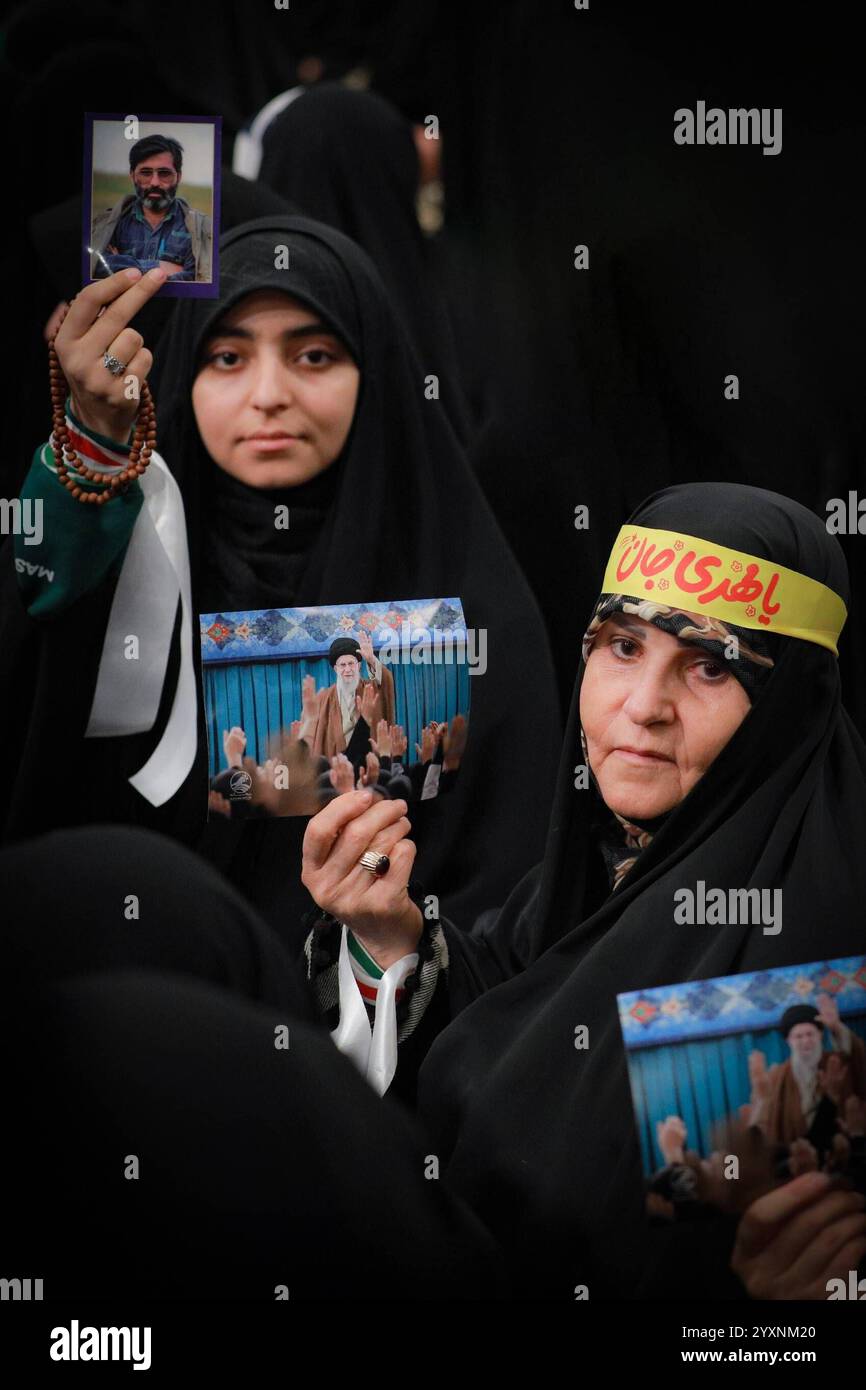 Iranian Supreme Leader Ayatollah Ali Khamenei speaking during a meeting ...