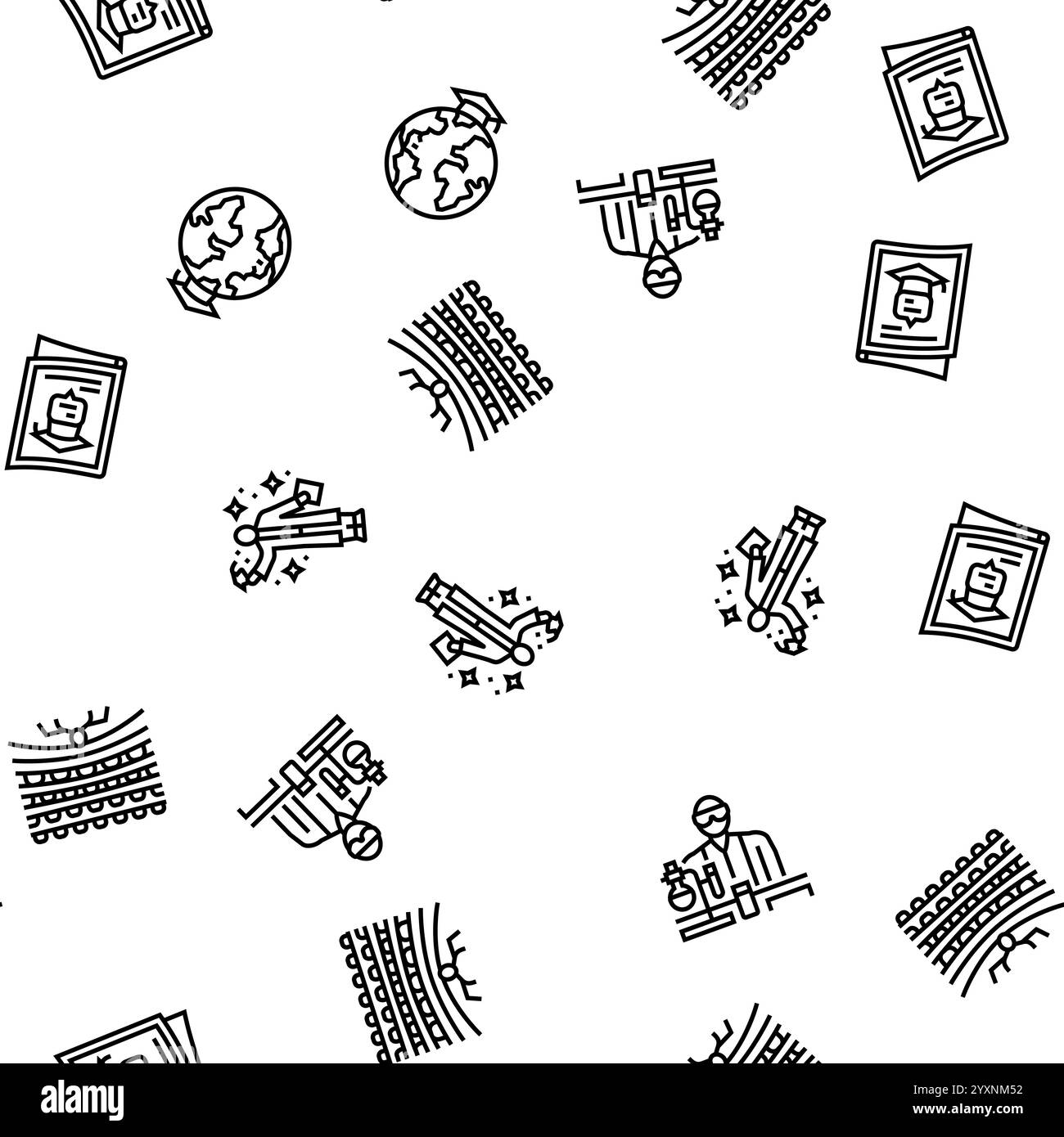 college teacher student class seamless pattern vector Stock Vector ...