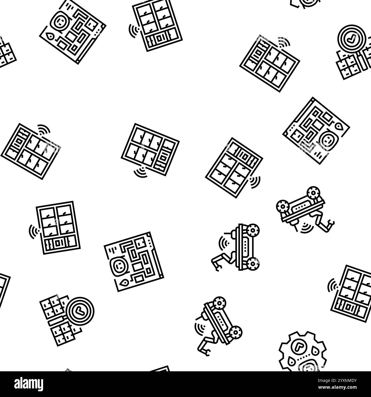 delivery autonomous robot seamless pattern vector Stock Vector Image & Art - Alamy
