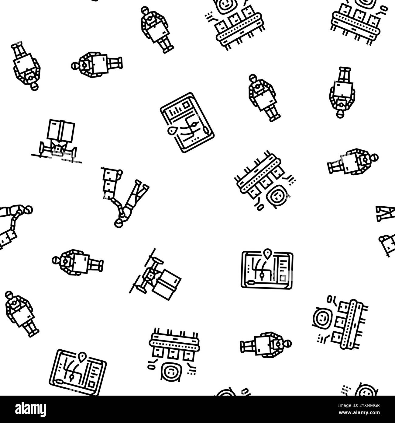 delivery autonomous robot seamless pattern vector Stock Vector Image ...