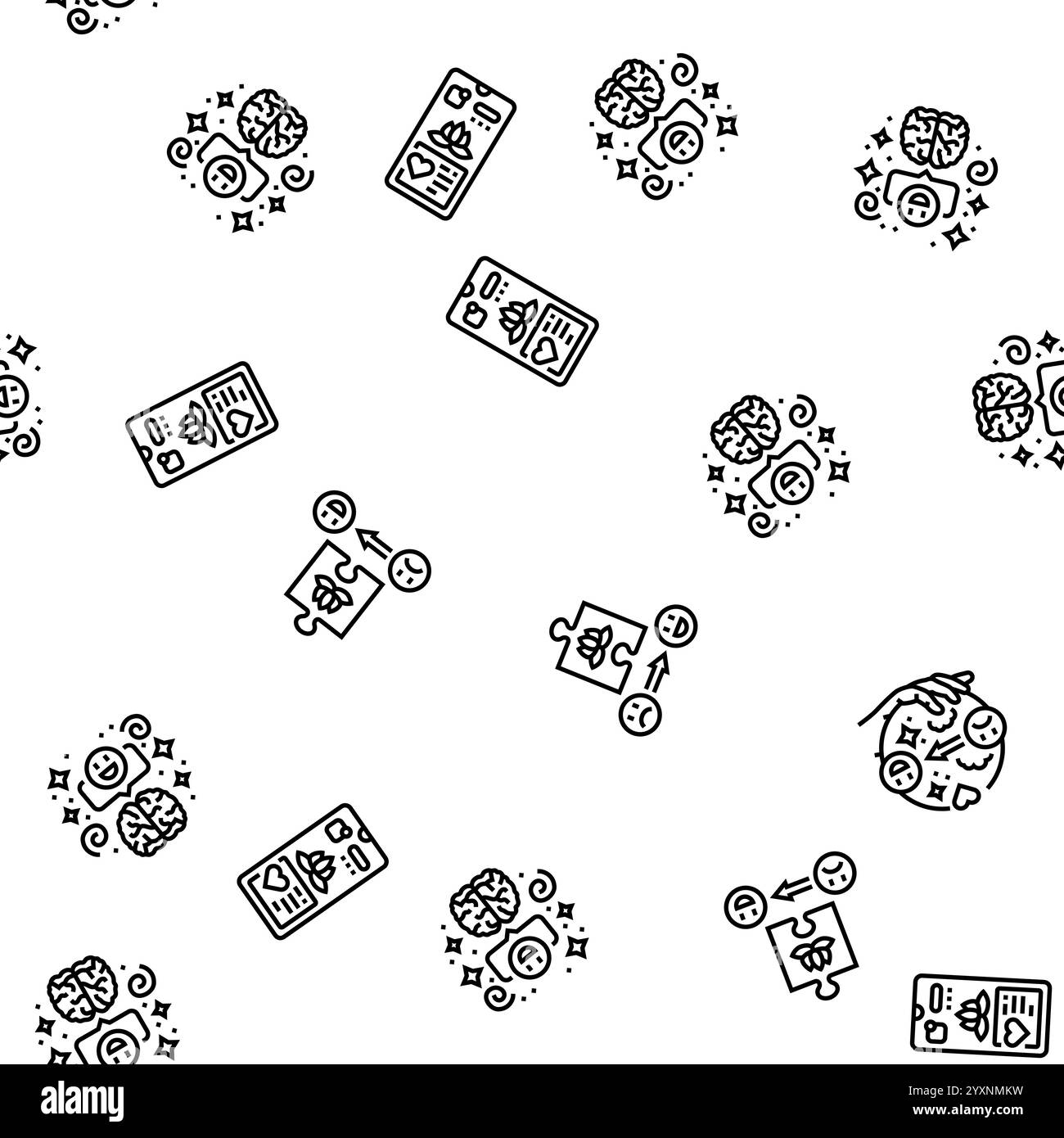 mental health people care mind seamless pattern vector Stock Vector ...
