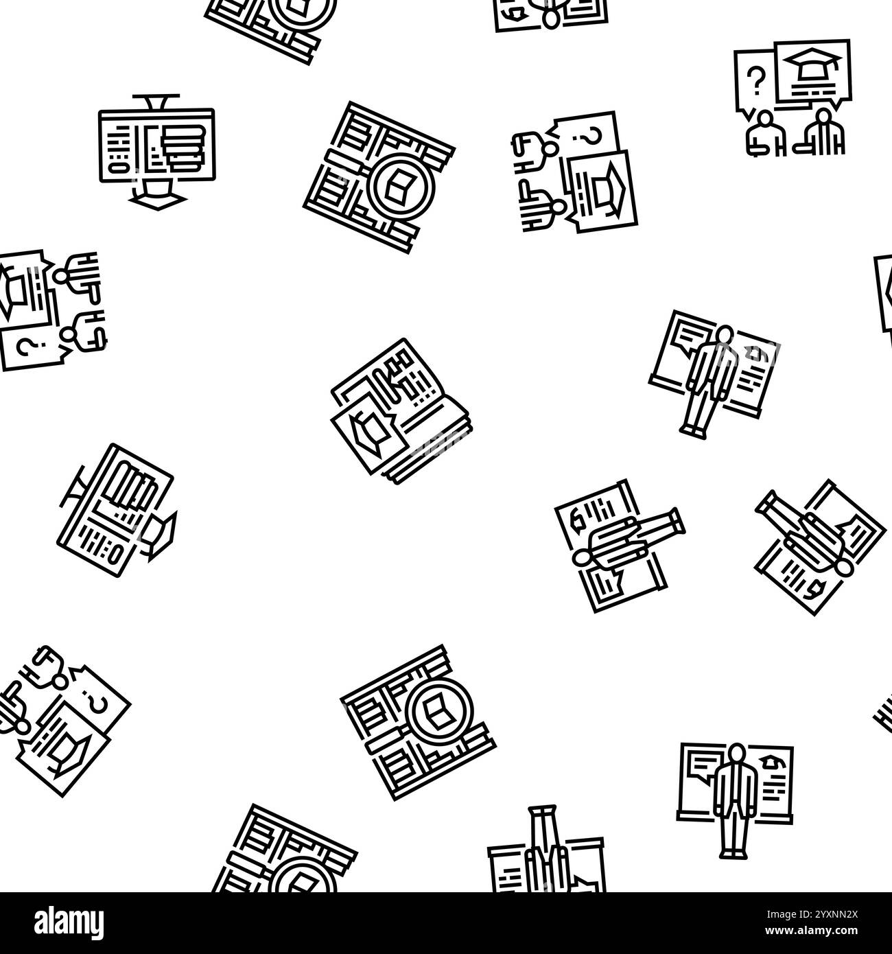 college teacher student class seamless pattern vector Stock Vector ...