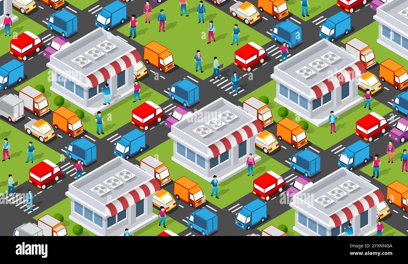 Shopping transport architecture people Stock Vector Images - Alamy